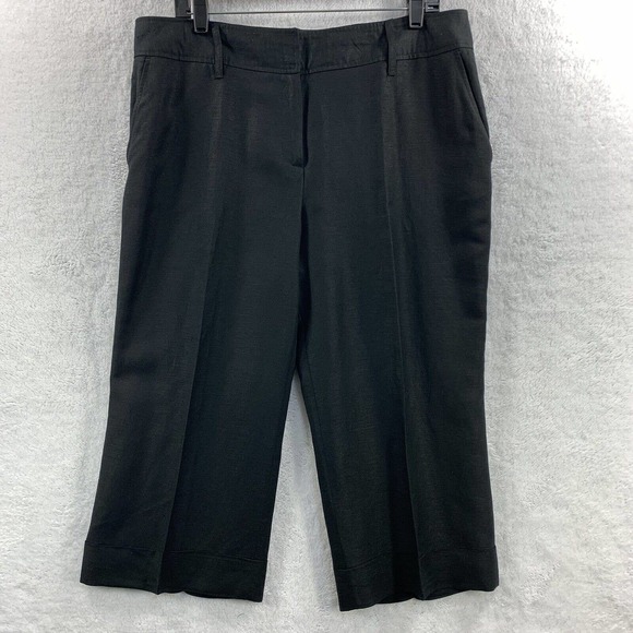 Cato | Pants & Jumpsuits | Cato Capri Pants Black Linen Rayon Basic ...